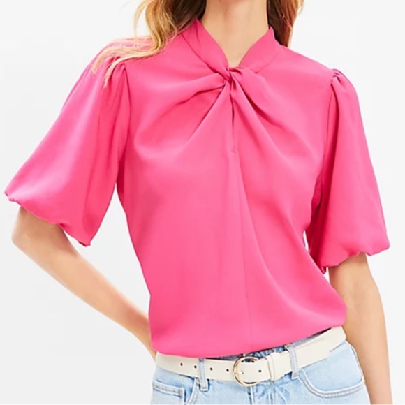 LOFT | Tops | Nwt Twist Bubble Sleeve Blouse | Poshmark